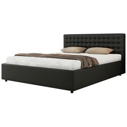 H&ouml;ffner Polsterbett 200x200 Schwarz mit Bettkasten Pavo Classic &brvbar; schwarz &brvbar; Ma&szlig;e (cm): B: 208 H: 91 &raquo; H&ouml;ffner