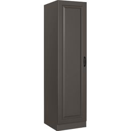 Wiho-K&uuml;chen Seitenschrank WIHO K&Uuml;CHEN "Erla", grau (front: kassette anthrazit, korpus: anthrazit), B:50cm H:200cm T:57cm, Schr&auml;nke, Seitenschrank, 50 cm breit mit Kassettenfront