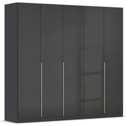 Dreht&uuml;renschrank OTTO HOME "Kleiderschrank Schrank Garderobe AGORDO Schlafzimmer", grau (graumetallic, effektgrau hochglanz), B:226cm H:210cm T:54cm, Holzwerkstoff, Schr&auml;nke, Dreht&uuml;renschrank, durchdachte Innenausstattung, in 8 Breiten und 2 H&ouml;hen MADE IN GERMANY, Topseller