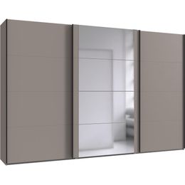 Schwebet&uuml;renschrank wimex "Bern Schiebet&uuml;renschrank", schwarz (saharagrau, griffe: schwarz), B:360cm H:236cm T:64cm, Holzwerkstoff, Schr&auml;nke, Schwebet&uuml;renschrank, Schrank mit zus&auml;tzlicher Innenausstattung, Garderobe