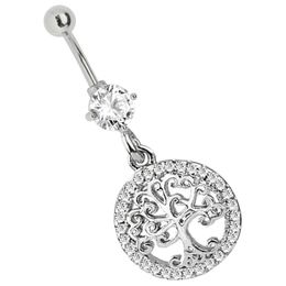 Adelia&acute;s Bauchnabelpiercing ADELIA&acute;S "Piercing - Bauchnabelpiercing Pewter Baum des Lebens Stein", silber, Piercings, Damen, Baum des Lebens mit Stein, &Oslash; 12 mm, 1,6 mm St&auml;rke, Pewter