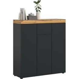 Highboard OTTO HOME "MAMBO, H&ouml;he 115 cm, in verschiedenen Farben erh&auml;ltlich", schwarz, wotan eiche nachbildung, B:105cm H:115cm T:37cm, FSC-zertifizierter Holzwerkstoff, Sideboards, Highboard, Kommode, Sideboard, Wohnzimmer, Schlafzimmer