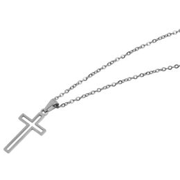 Adelia&acute;s Kette ohne Anh&auml;nger ADELIA&acute;S "Unisex Halskette mit Anh&auml;nger &ndash; Kreuz aus Edelstahl", silber, Halsketten, Damen, 48cm, Edelstahl, Zum Verschenken &ndash; passend f&uuml;r viele Anl&auml;sse