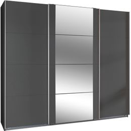 Schwebet&uuml;renschrank wimex "Bern Schiebet&uuml;renschrank", grau (graphit, alu), B:313cm H:236cm T:64cm, Holzwerkstoff, Schr&auml;nke, Schwebet&uuml;renschrank, Schrank mit zus&auml;tzlicher Innenausstattung, Garderobe
