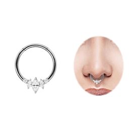 Adelia&acute;s Nasenpiercing ADELIA&acute;S "Piercing - Nasenpiercing 316L Stahl Rose Stein", silber (gold), Piercings, Damen, Rose mit Stein, &Oslash; 8 mm, 316L Stahl