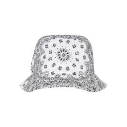 Flex Cap Flexfit "Flexfit Accessoires Bandana Print Bucket Hat", Gr. onesize, wei&szlig;, 100% Baumwolle, Caps