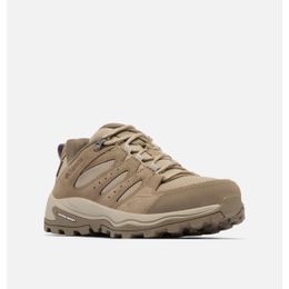Wanderschuh Columbia "REDMOND&trade; IV LOW WATERPROOF", Damen, Gr. 40,5, grau (wet sand, graphite lila), Mesh, Synthetik, Schuhe Wanderschuh, wasserdicht