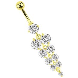 Adelia&acute;s Bauchnabelpiercing ADELIA&acute;S "Piercing - Bauchnabelpiercing Pewter Banane Stein", gold, Piercings, Damen, Banane mit Stein, 5 mm L&auml;nge, 1,6 mm St&auml;rke, Pewter