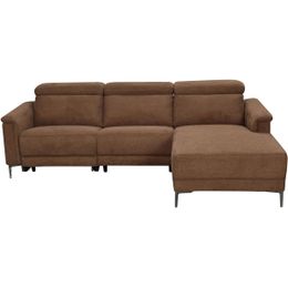 Ecksofa OTTO HOME "LUND, L-Form, 261cm, man. o. elektr. Relaxfunktion (mit USB-A)", mocca, B:261cm H:97cm T:179cm, Sofas, Ecksofa