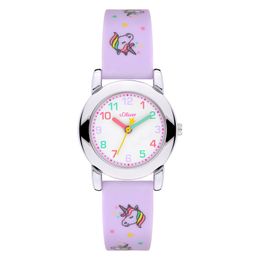 Quarzuhr s.Oliver "The Joy Time", lila, Armbanduhren, Kinder, Quarzuhr, Armbanduhr, Silikonarmband, Kinderuhr, M&auml;dchen, analog