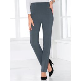 Stretch-Hose Classic Basics, Damen, Gr. 22, Kurzgr&ouml;&szlig;en, grau (dunkelgrau), 91% Polyester, 6% Viskose, 3% Elasthan, unifarben, lang, Hosen