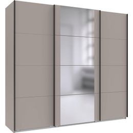 Schwebet&uuml;renschrank wimex "Bern Schiebet&uuml;renschrank", schwarz (saharagrau, griffe: schwarz), B:180cm H:210cm T:64cm, Holzwerkstoff, Schr&auml;nke, Schwebet&uuml;renschrank, Schrank mit zus&auml;tzlicher Innenausstattung, Garderobe