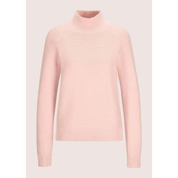 Madeleine Mode Longpullover MADELEINE "Strickpullover Zeitloser Baumwollpullover mit Stehkragen", Damen, Gr. 48, rosa (puderros&eacute;), Obermaterial: 100% Baumwolle CO., Modern, Pullover Longpullover, links gestrickt