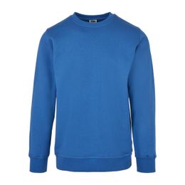 Rundhalspullover Urban Classics "Urban Classics Herren Organic Basic Crew", Herren, Gr. S, sportyblau, 100% Baumwolle, unifarben, normal, Rundhals, Pullover Rundhalspullover