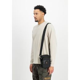 Umh&auml;ngetasche Alpha Industries "Label Messenger Bag S", schwarz, Obermaterial: 100% Polyester. Futter: 100% Nylon, Taschen Umh&auml;ngetasche