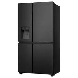 HISENSE Side-by-Side "RS818N4T", Energieeffizienz: C (A-G), silber (schwarz), Linksanschlag, K&uuml;hlschr&auml;nke, MetalCooling, No Frost Plus, mit Wassertank, Wifi, Topseller