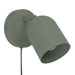 Eglo Deckenleuchte "TILSTON Spotlampe - Stahl - E14 - 1X40W - IP20", gr&uuml;n, 1, H: 15,5cm, 1 Stk., Leuchten, Wandleuchte, Wandspot, schwenkbar, Strahler, L12 x H15,5 x AL12 cm, Deckenleuchte