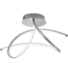 JUST LIGHT Deckenleuchte "VIOLETTA", grau (stahlgrau), 1, H: 28cm, 1 Stk., Leuchten, inklusive festverbaute LED, aus Stahl gefertigte Deckenlampe, Deckenleuchte