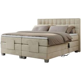 H&ouml;ffner Motor Boxspringbett mit Bettkasten Elektro &brvbar; beige &brvbar; Ma&szlig;e (cm): B: 188 H: 118 &raquo; H&ouml;ffner