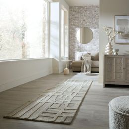 Teppich FLAIR RUGS "ELVA WOOL", nat&uuml;rlich, B:80cm H:6mm L:300cm, Oberfl&auml;che: 100% Wolle. R&uuml;ckseite: 59% Wolle, 25% Polyester, 16% Synthetik, Teppiche, Teppich
