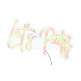H&ouml;ffner LED Neon Schild Lets Party mehrfarbig Kunststoff Ma&szlig;e (cm): B: 41 H: 18 T: 1.6 &raquo; H&ouml;ffner