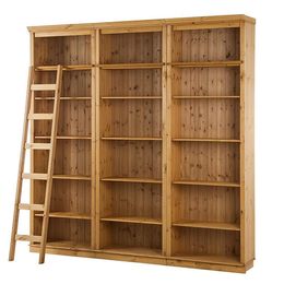 Livetastic B&uuml;cherwand Lillehammer, Kiefer, Holz, Kiefer, massiv, 15 F&auml;cher, 223x222x34 cm, Wohnzimmer, Regale, B&uuml;cherregale