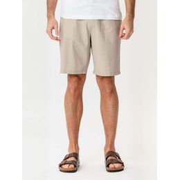 Shorts TEESHOPPEN "TEESHOPPEN Shorts Linen Blend", Herren, Gr. L, Normalgr&ouml;&szlig;en, sand, Obermaterial: 70% Baumwolle, 30% Leinen, Hosen Shorts