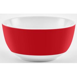 M&uuml;slischale Van Well "Vario", rot (rot, wei&szlig;), B:21,5cm H:14,5cm T:15cm &Oslash;:14cm, Porzellan, Sch&uuml;sseln, M&uuml;slischale, sp&uuml;lmaschinen- und mikrowellengeeignet, &Oslash; 14 cm