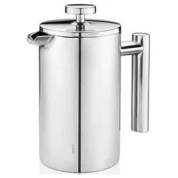 French Press Kanne Gefu "Kaffeebereiter GUSTAVO, 600 ml", silber, B:16,5cm H:18cm T:9cm, Kaffeemaschinen, Kaffeebereiter, Einfaches Zubereiten von duftendem Kaffee und Tee