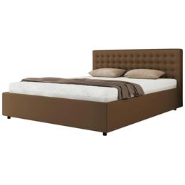 H&ouml;ffner Polsterbett 180x200 Braun mit Bettkasten Pavo Classic braun Ma&szlig;e (cm): B: 188 H: 91 &raquo; H&ouml;ffner