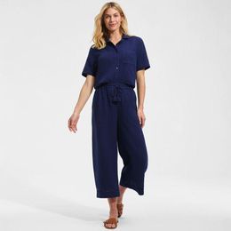 LANDS' END 7/8-Schlupfhose aus Musselin, Damen, size: regular, Blau, Baumwolle, by Lands' End