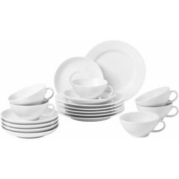 Teeservice Seltmann Weiden "Geschirr-Set Rondo", wei&szlig;, 18 Stk., Porzellan, Geschirr-Sets, Tassen, Teller, Untertassen, 18 Teile, f&uuml;r 6 Personen Made in Germany