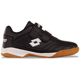 Hallenschuh Lotto, M&auml;dchen, Gr. 28, schwarz-wei&szlig; (schwarz, wei&szlig;), Synthetik, mehrfarbig, Schuhe Hallenschuh, - mit nicht-f&auml;rbender Sohle