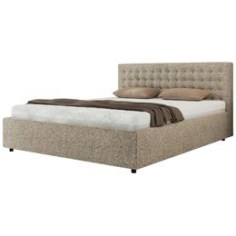 H&ouml;ffner Polsterbett 160x200 Beige mit Bettkasten Pavo Classic beige Ma&szlig;e (cm): B: 168 H: 91 &raquo; H&ouml;ffner