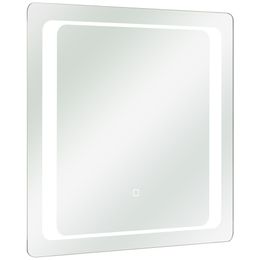 Badspiegel SAPHIR "Quickset 326, inklusive Touchsensor, 70cm breit", transparent, B:70cm H:70cm T:3cm, Aluminium, Spiegel, Badspiegel