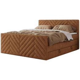H&ouml;ffner Boxspringbett mit Bettkasten Paris King Duo orange Ma&szlig;e (cm): B: 181 H: 110 &raquo; H&ouml;ffner