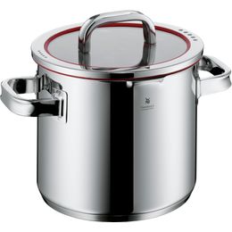 Gem&uuml;setopf WMF "Function 4, Induktionstopf sp&uuml;lmaschinengeeignet", rot (edelstahlfarben), B:21,9 H:23cm L:29,6 &Oslash;:20cm, T&ouml;pfe, Gem&uuml;setopf, w&auml;rmereduzierende Griffe, mit 4 Abgie&szlig;funktionen, Innenskalierung