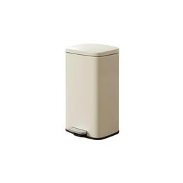 H&ouml;ffner M&uuml;lleimer &brvbar; beige &brvbar; Stahl,Kunststoff &brvbar; Ma&szlig;e (cm): B: 34,8 H: 63,3 &raquo; H&ouml;ffner