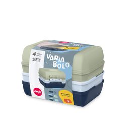 Lunchbox Emsa "Variabolo", gr&uuml;n, blau, B:11,8cm H:10,8cm L:16cm, Polyprophylen (PP), Lebensmittelaufbewahrungsbeh&auml;lter, Lunchbox, platzsparend, verschiedene Farbkombinationen, sp&uuml;lmaschinenfest