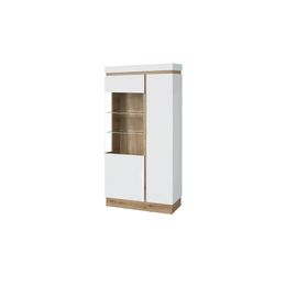H&ouml;ffner Vitrine breit Caorle &brvbar; wei&szlig; &brvbar; Ma&szlig;e (cm): B: 104 H: 201 T: 40.0 &raquo; H&ouml;ffner