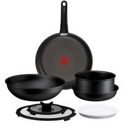 Pfannen-Set Tefal "Ingenio Excellence Fusion", schwarz, Pfannen, abnehmbarer Ingenio-Griff, Thermo-Signal, stapelbar, Induktion