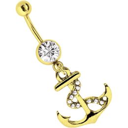 Adelia&acute;s Bauchnabelpiercing ADELIA&acute;S "Piercing - Bauchnabelpiercing Pewter Anker Stein", gold, Piercings, Damen, Anker mit Stein, &Oslash; 5 mm, 1,6 mm St&auml;rke, Pewter