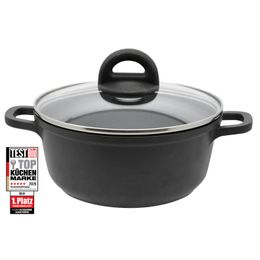 Kochtopf ELO Basic "Black", schwarz, B:29cm H:14,5cm L:36cm &Oslash;:28cm, T&ouml;pfe, Kochtopf, Gelochter Induktionsboden