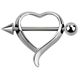 Adelia&acute;s Brustwarzenpiercing ADELIA&acute;S "Piercing - Brustwarzenpiercing Titan Herz Kugel", silber, Piercings, Damen, Herz mit Kugel, 5 mm L&auml;nge, 1,6 mm St&auml;rke, Titan