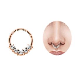 Adelia&acute;s Nasenpiercing ADELIA&acute;S "Piercing - Nasenpiercing 316L Stahl Rose Stein", rosa (gold), Piercings, Damen, Rose mit Stein, &Oslash; 7 mm, 316L Stahl