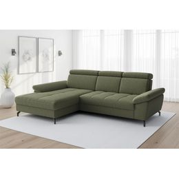 Sit & More Ecksofa SIT & MORE "Vanity", olive, B:264cm H:84cm T:181cm, 100% Polyester, Sofas, Ecksofa, Inkl.Sitz-,Kopf-und Armteilverstellung