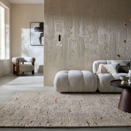 Teppich FLAIR RUGS "ROVA WOOL BLEND", nat&uuml;rlich, B:140cm H:0mm L:200cm, Oberfl&auml;che: 65% Wolle, 35% Baumwolle. R&uuml;ckseite: 100% Baumwolle, Teppiche, Teppich
