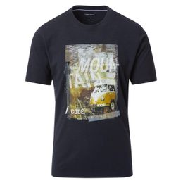 T-Shirt Casamoda "Casamoda T-Shirt uni", Herren, Gr. XL, blau (dunkelblau 105), 100% Baumwolle, Shirts T-Shirt