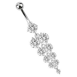 Adelia&acute;s Bauchnabelpiercing ADELIA&acute;S "Piercing - Bauchnabelpiercing Pewter Banane Stein", silber, Piercings, Damen, Banane mit Stein, 5 mm L&auml;nge, 1,6 mm St&auml;rke, Pewter