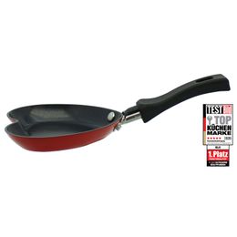 Cr&ecirc;pepfanne ELO Basic "Mini Herzpfanne", rot, B:14,5cm H:2cm L:24cm &Oslash;:14cm, Pfannen, Schwarzer Kunststoffgriff mit Flammschutz